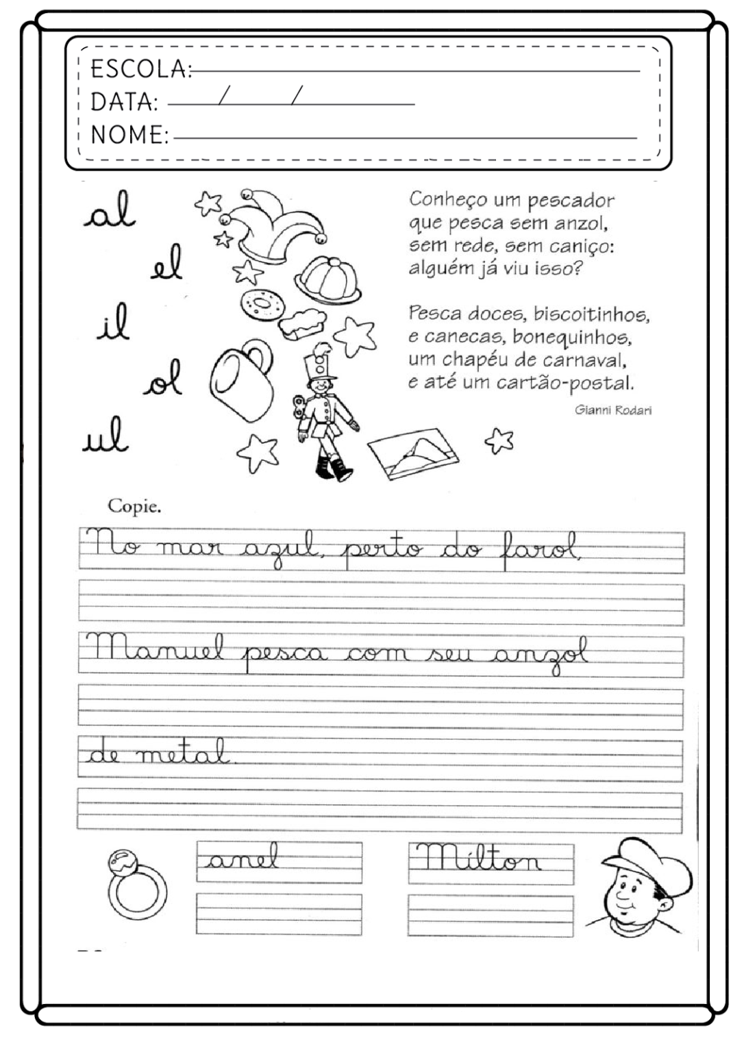 Atividades com al el il ol ul - Atividades Escolares